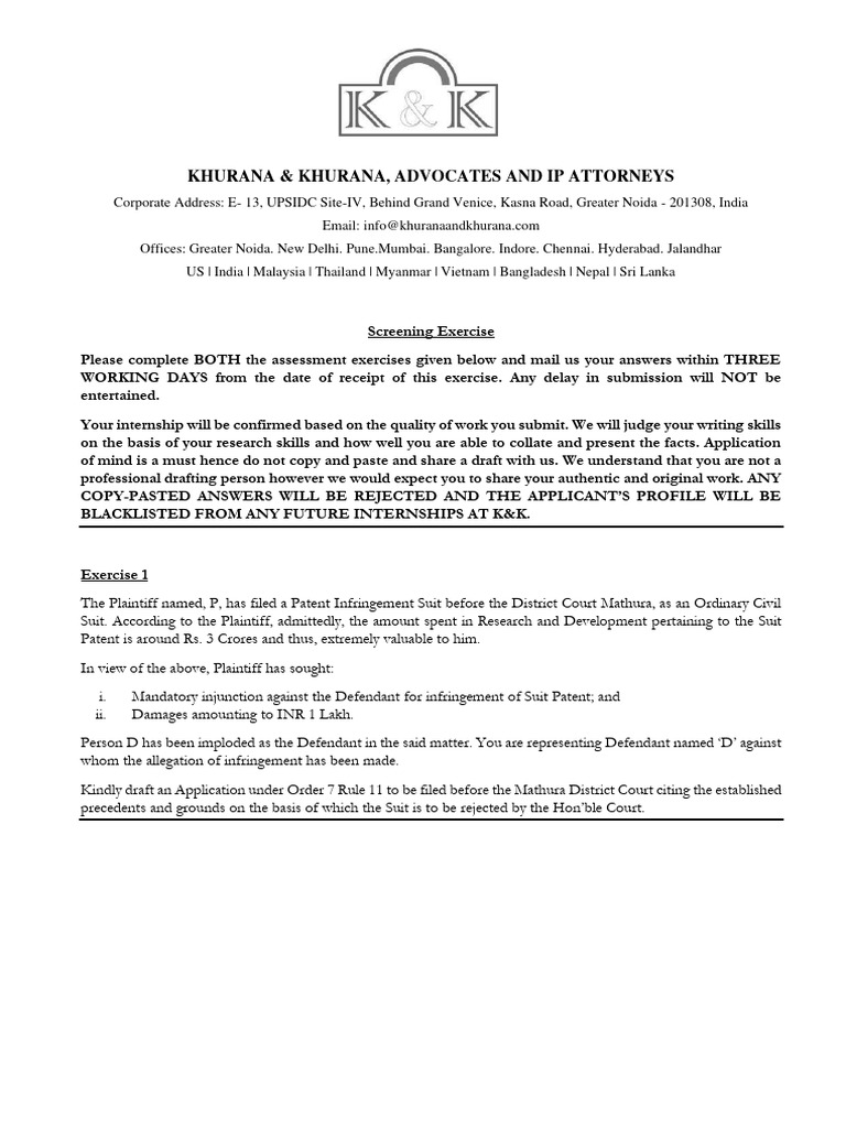 K&K Screening Exercise | PDF | Lawsuit | Justice