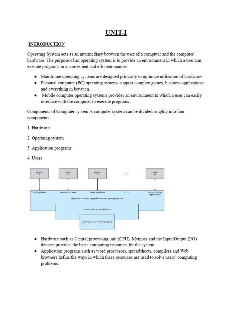 Unit 1 Pdf Kernel Operating System Operating System