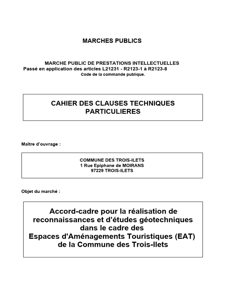 EAT DCE G®otechnique CCTP V1a | PDF | Génie géotechnique