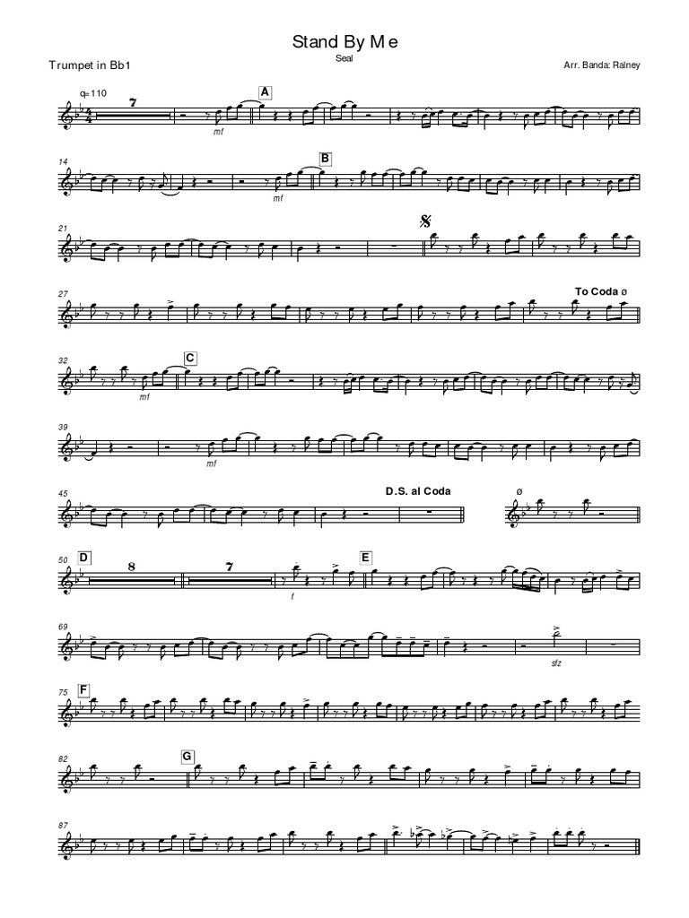 Stand by Me - Seal - Trumpet in BB 1 | PDF