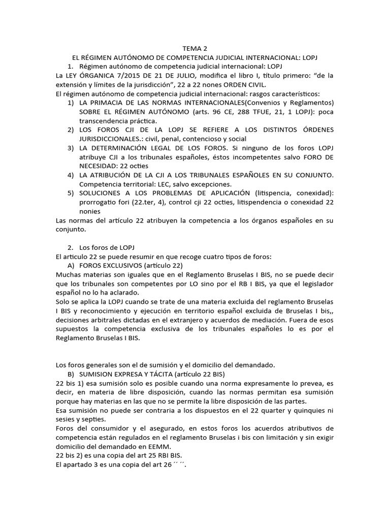 Tema 2 LOPJ | PDF | Divorcio | España