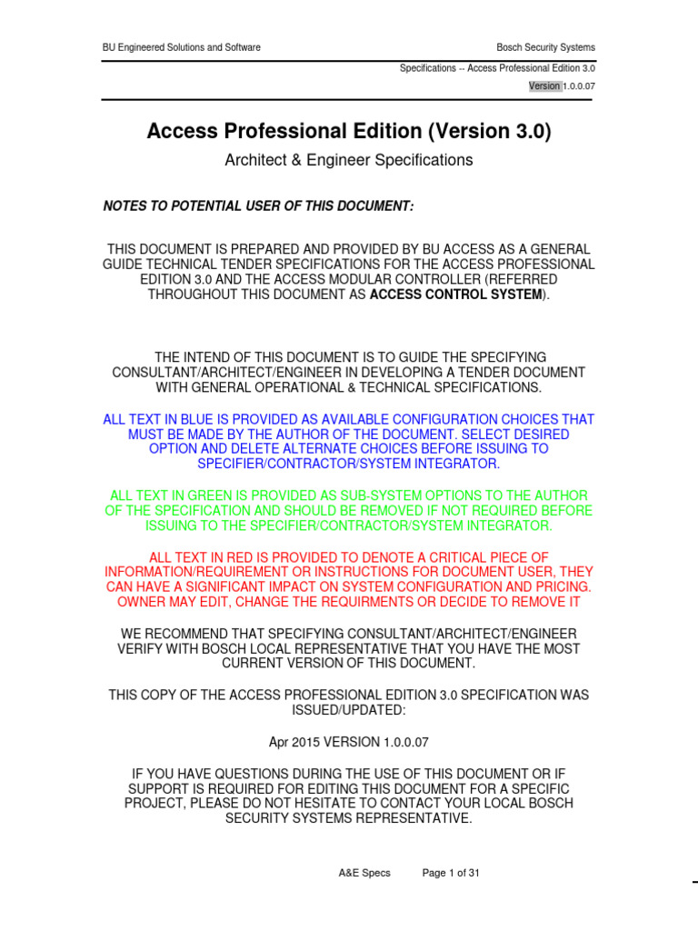 Access Control Specs | PDF | Access Control | Personal Identification Number