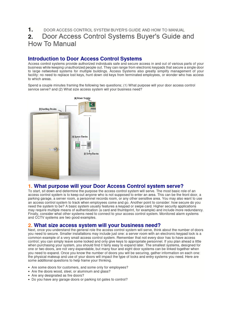 Access Control System | PDF | Access Control | Manufactured Goods