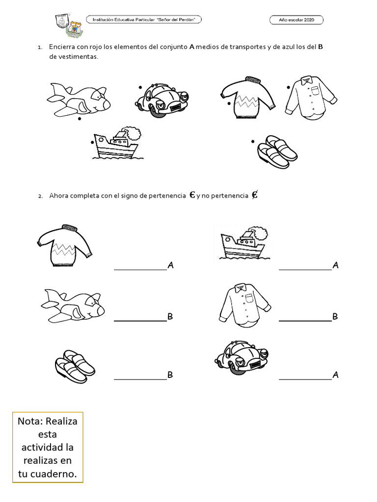 Conjuntos Pertenece y No Pertenece | PDF