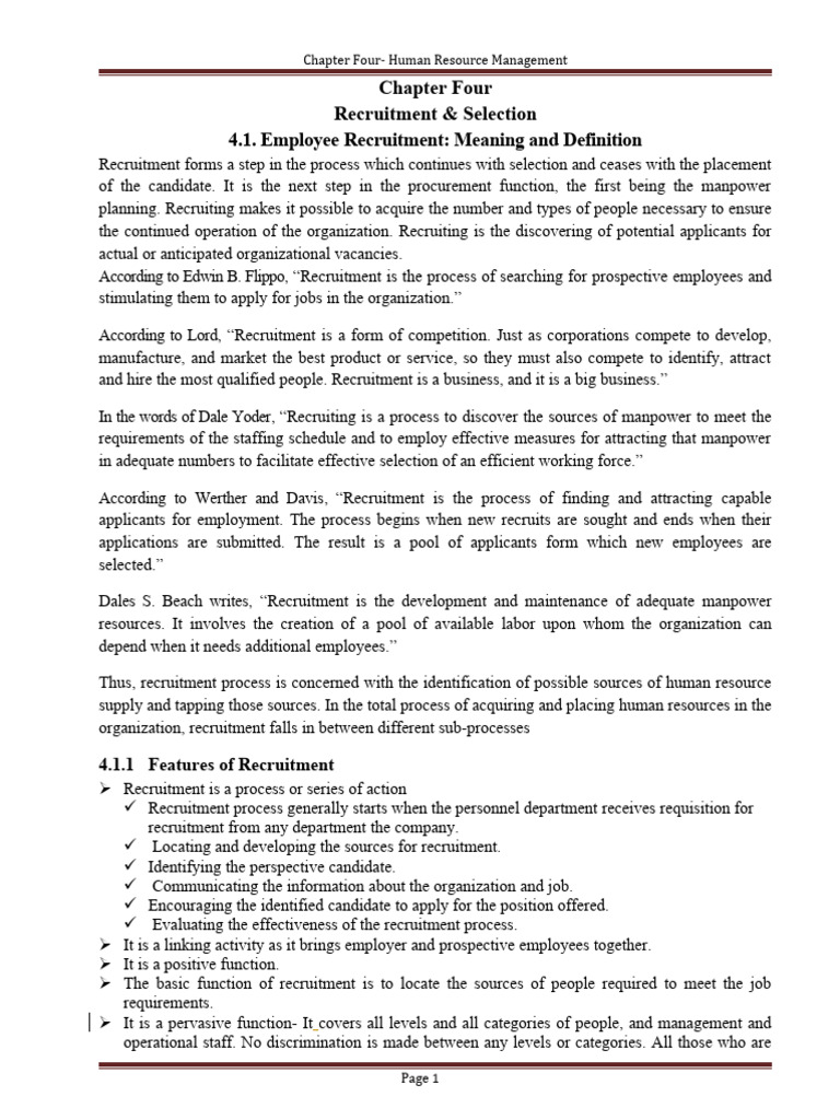 CH 4 - 1 | PDF | Recruitment | Human Resources