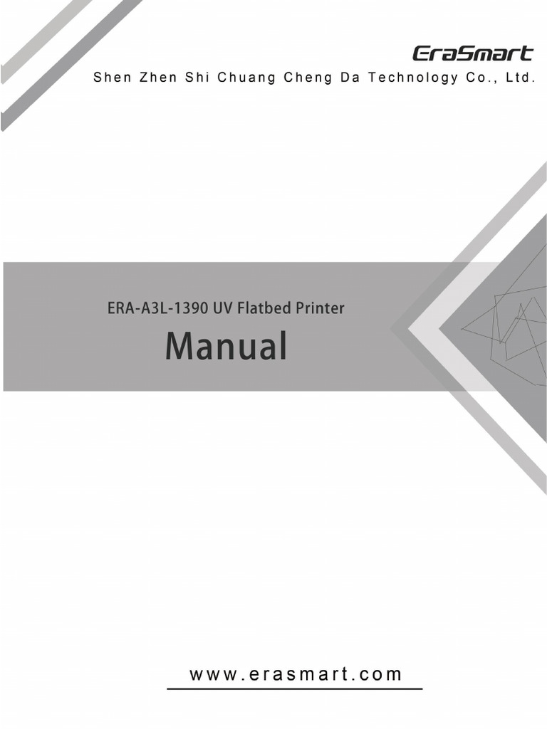 ERA-A3L-1390 UV Flatbed Printer Manual | PDF | Printer (Computing ...