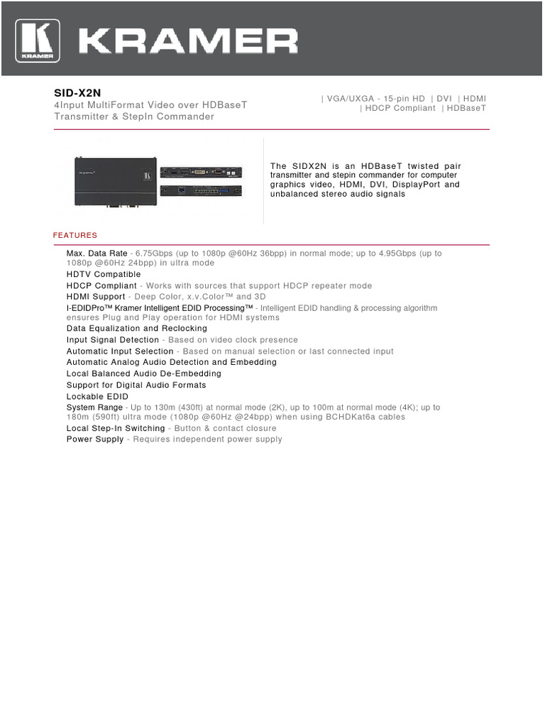SID-X2N Datasheet | PDF | Hdmi | Computer Hardware
