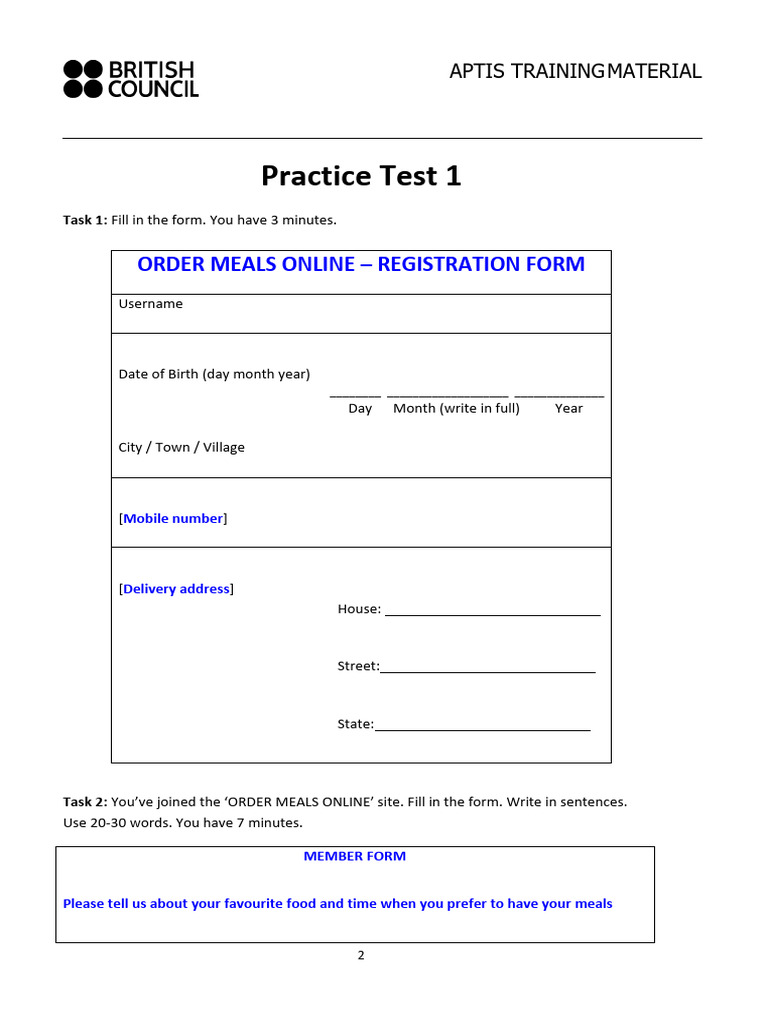 Modelo Aptis Examen | PDF