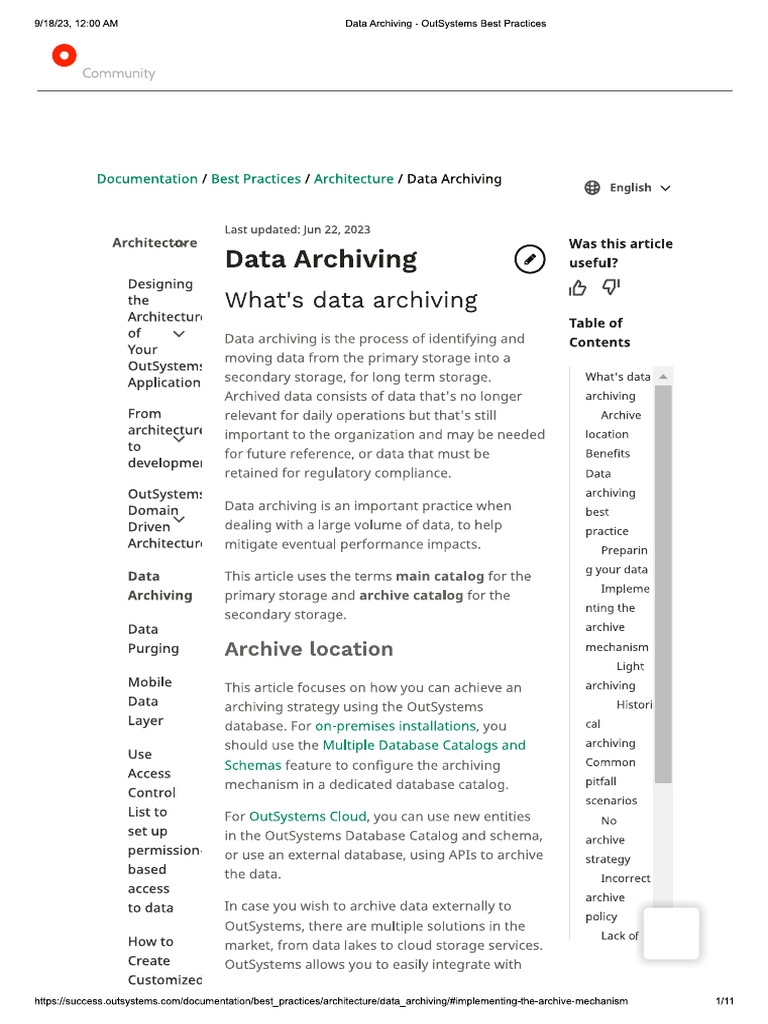 DataArchiving Strategy | PDF