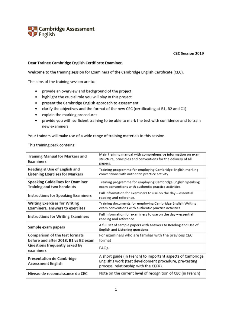 Cambridge English Examiner Training Guide | PDF | Technology & Engineering