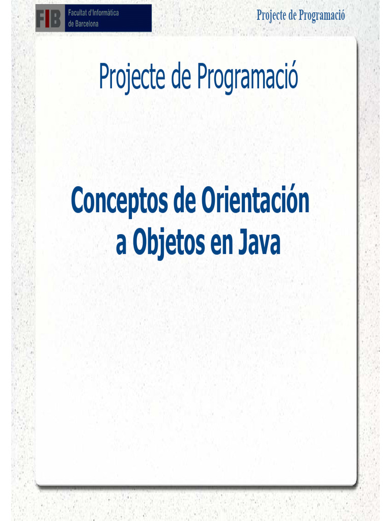 02 PROP Conceptos OOPJava | PDF | Objeto (informática) | Java (lenguaje de programación)