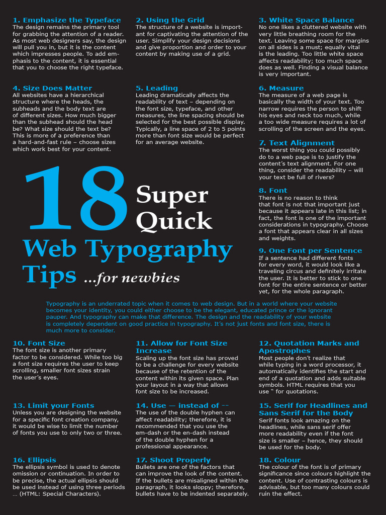 18 Typography Tips Pdf Typefaces Typography
