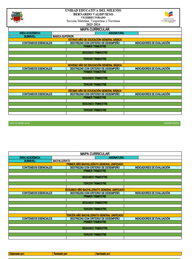 Mapa Curricular 2023-2024 Educación Básica | PDF