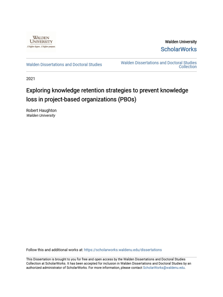 Knowledge Retention in Project-Based Organizations | PDF | Employee ...