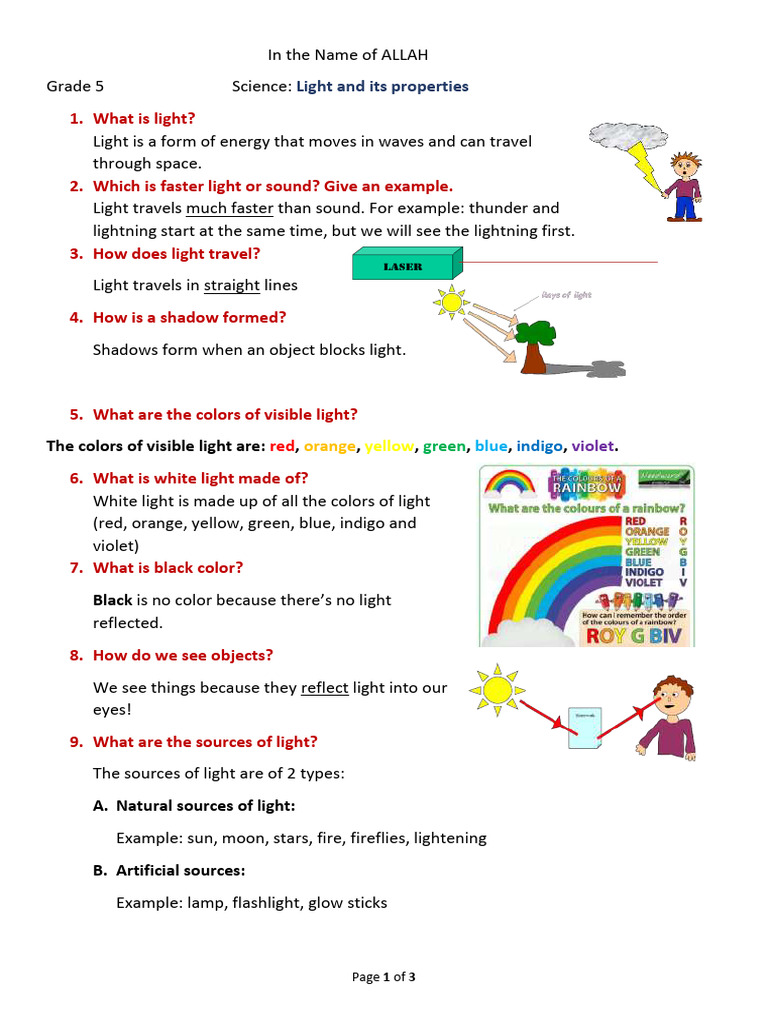 Light Summary | PDF | Light | Electromagnetic Radiation