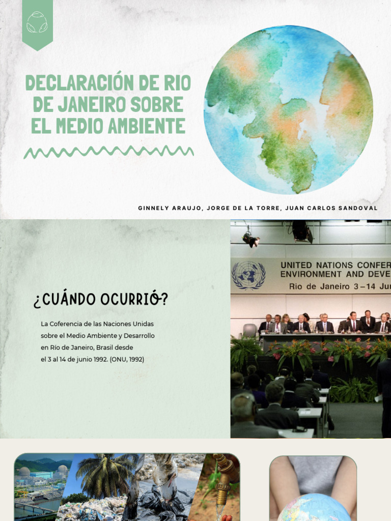Declaración de Rio de Janeiro Sobre El Medio Ambiente | PDF ...