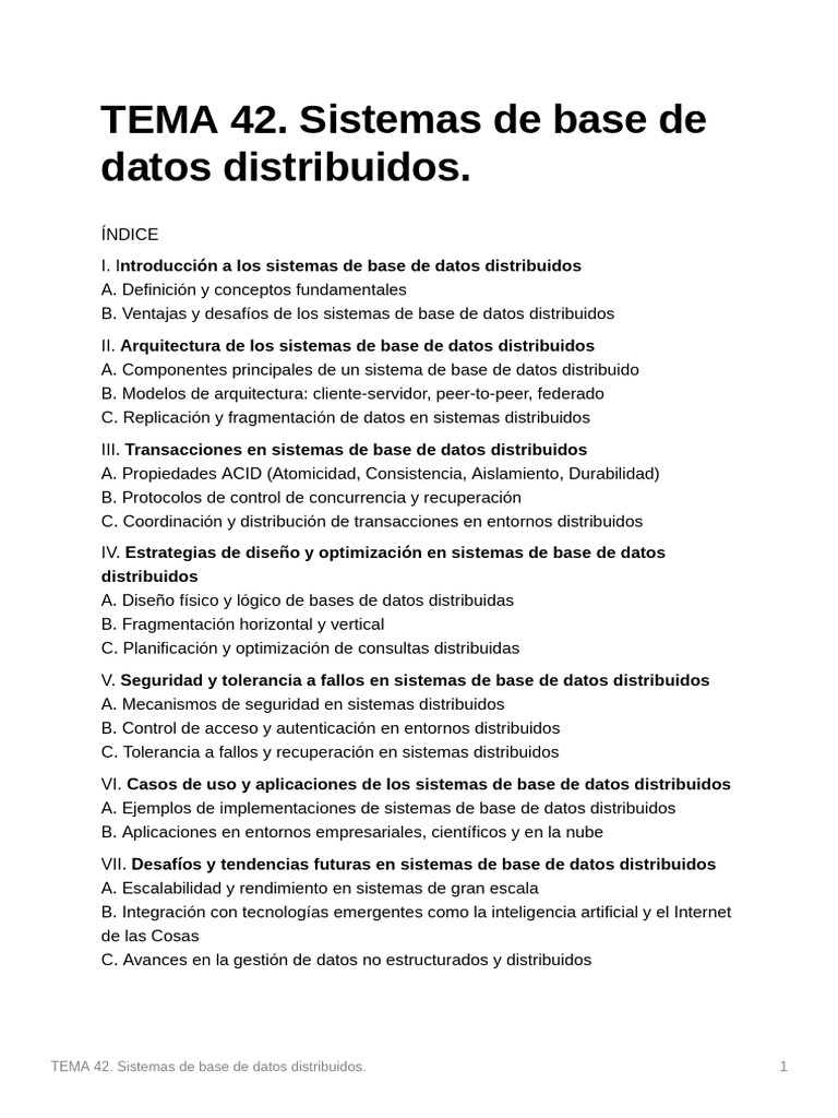 Bases de Datos Distribuidas | PDF | Bases de datos | Computación distribuída