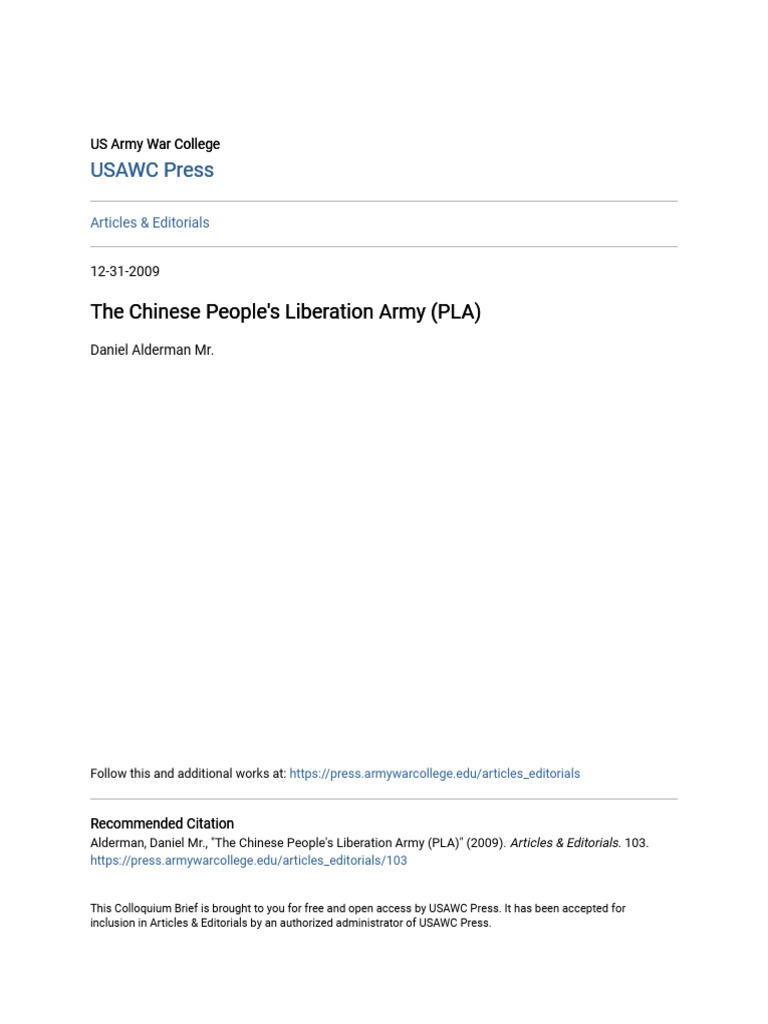 Assessing China's PLA Operational Capabilities | PDF | People's ...