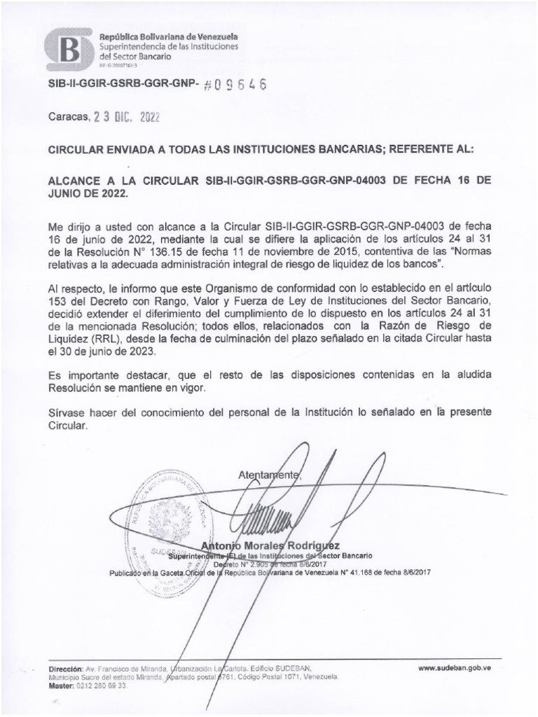 Circular - Sib Ii Ggir GSRB GGR GNP 9646 - 2022 12 28 | PDF