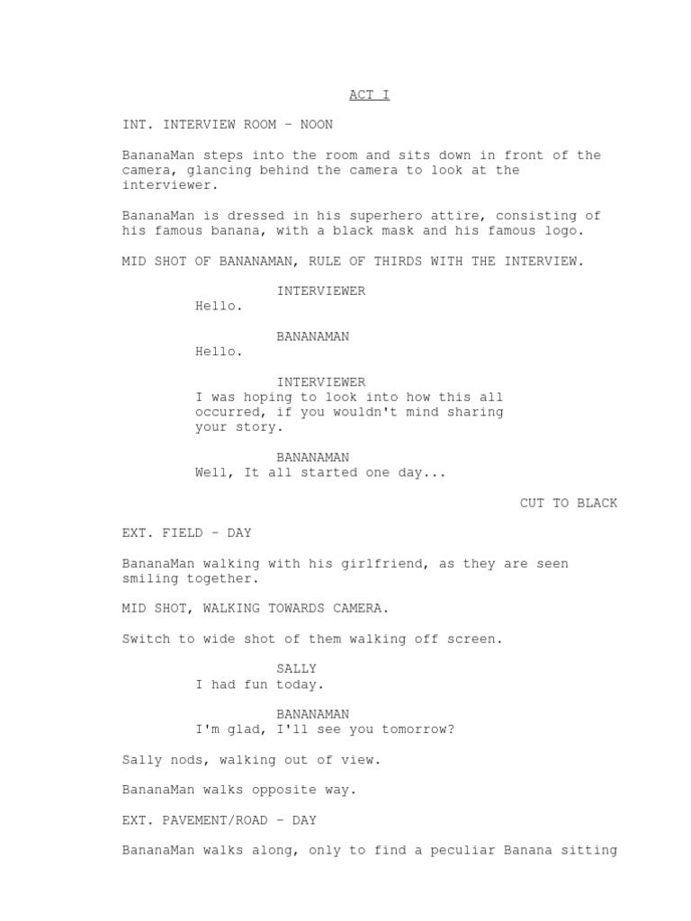 Script Bananaman - and His Split Adventures | PDF
