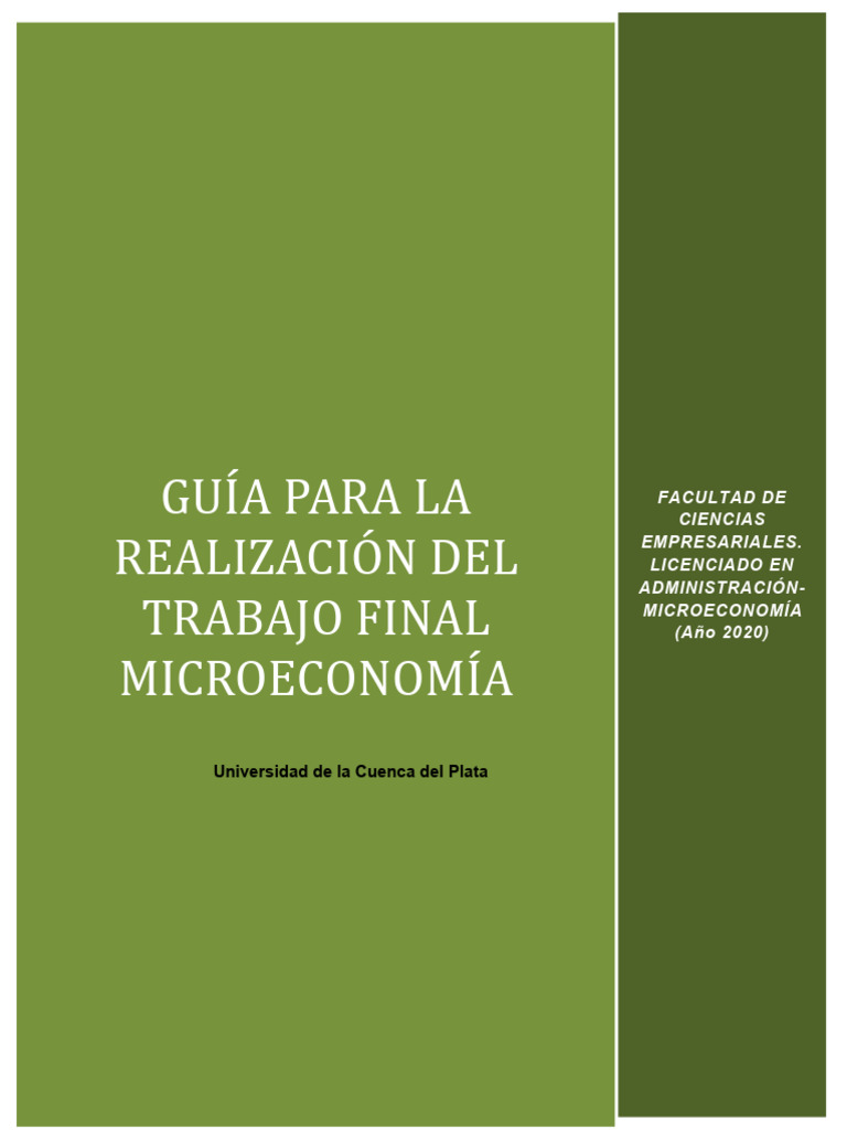 Trabajo Final Microeconomía (2020) | PDF | Microeconomía | Business