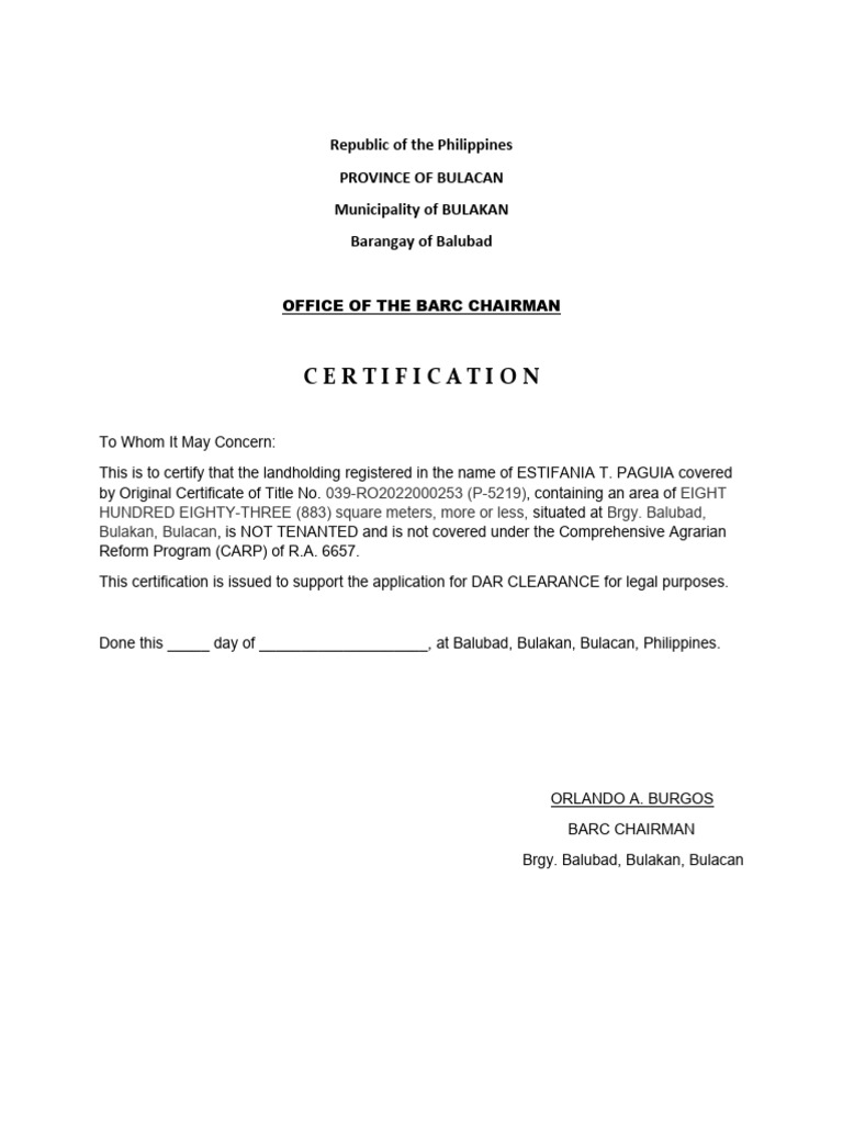 Barc Certification Pdf