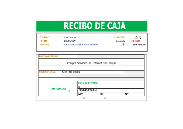 Recibo de Pago por Servicios de Internet | PDF
