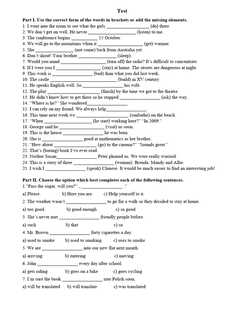 English Placement Test | PDF