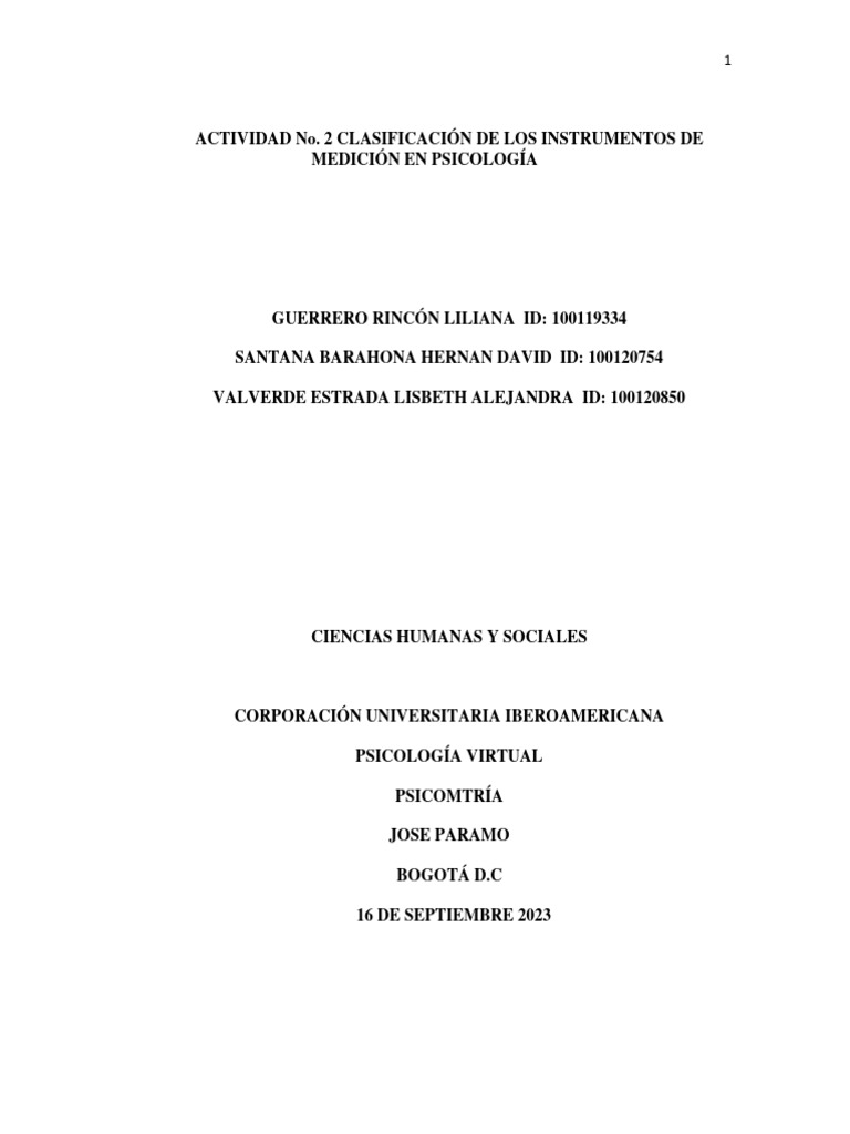 Clasificación de Instrumentos Psicométricos | PDF | Inteligencia ...