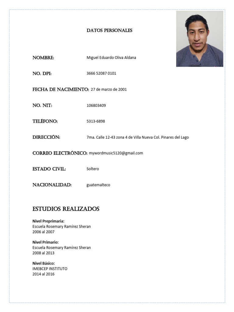 Miguel Eduardo Oliva Aldana | PDF