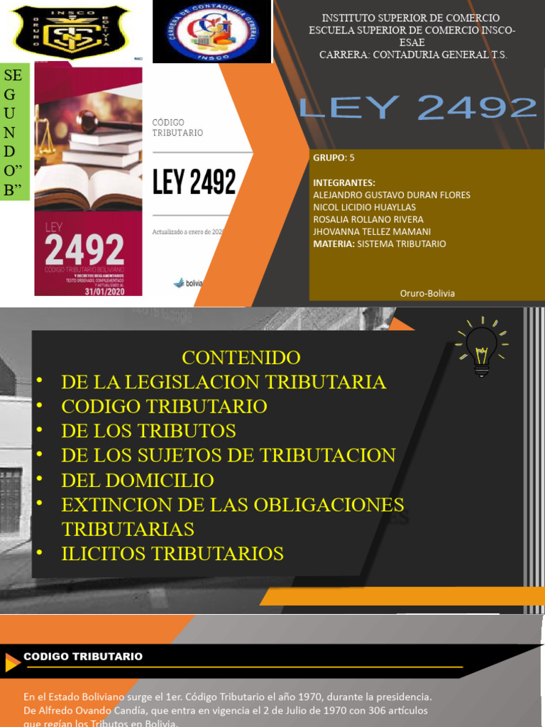 Ley 2492 | PDF | Impuestos | Gobierno