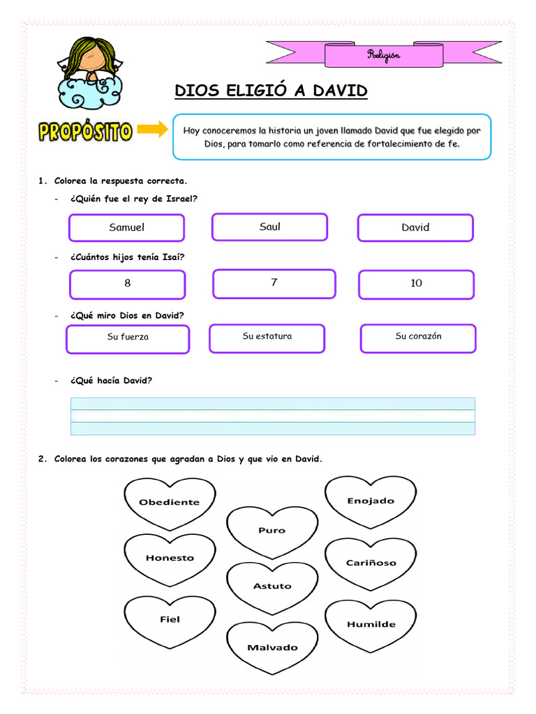Ficha Religion Dios Eligio A David | PDF