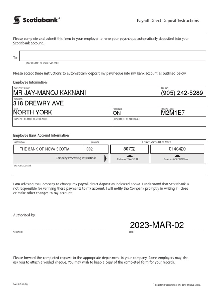 Direct Deposit (Jay Manoj Kaknani) | PDF | Paycheck | Banking