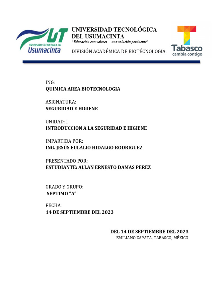 Reporte de Lectura de Seguridad e Higiene | PDF | Valores | Higiene