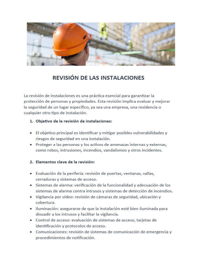 Revisión A Las Instalaciones | PDF | La seguridad informática | Seguridad