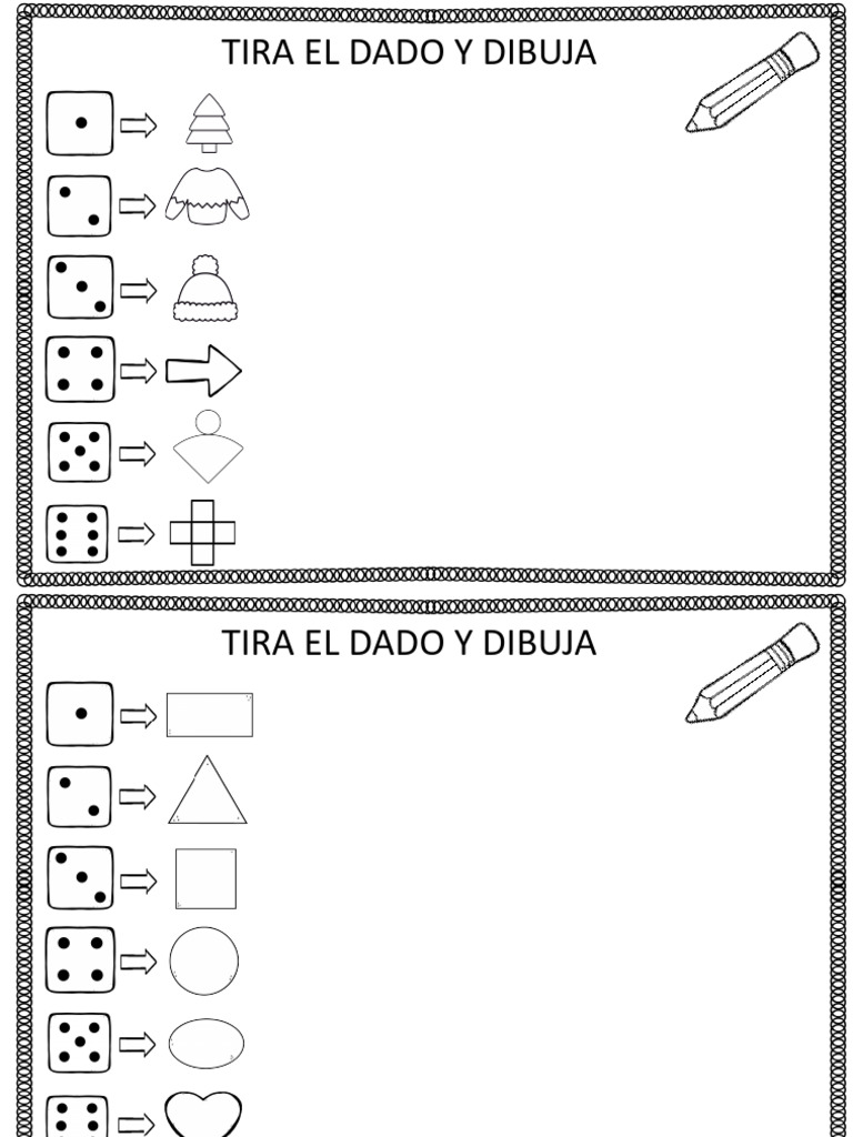 Juego Tira El Dado y Dibuja Como El Modelo | PDF