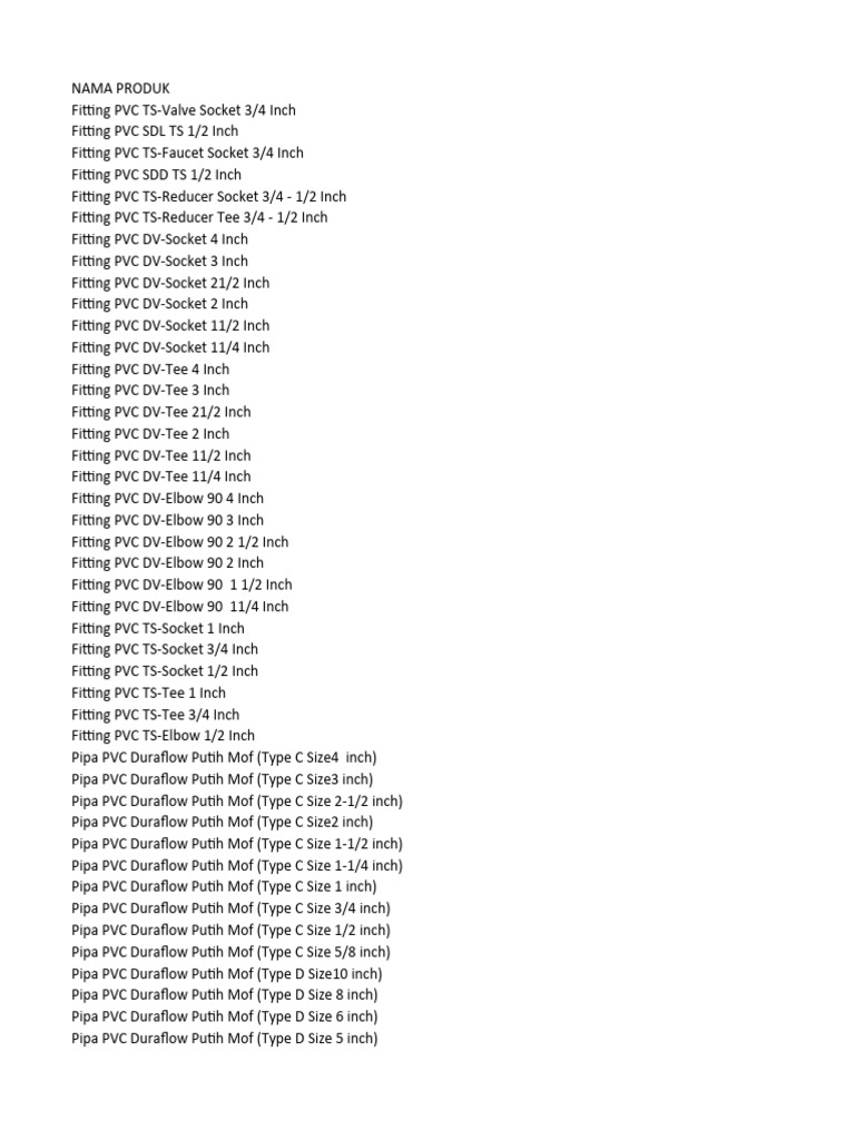 Katalog Fitting dan Pipa PVC | PDF | Foreign Language Studies | Home ...