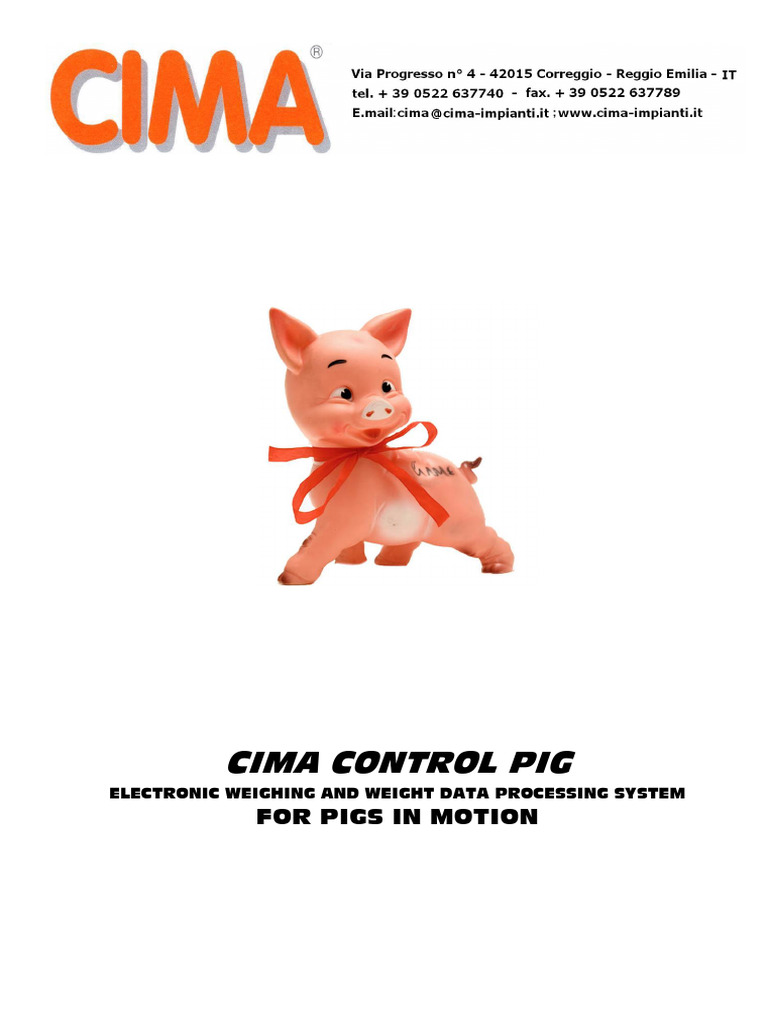 Presentazione CIMA CONTROL PIG inglese | PDF | Power Supply | Weight