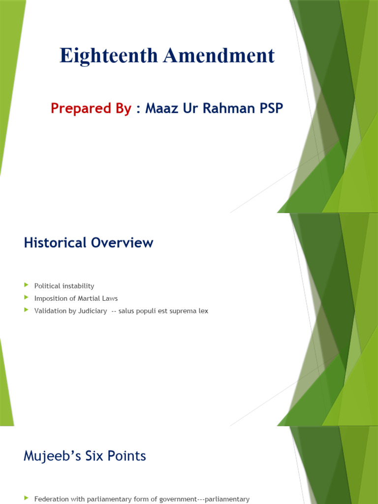 Eighteenth Amendment New | PDF | Parliament Of Pakistan | Constitution