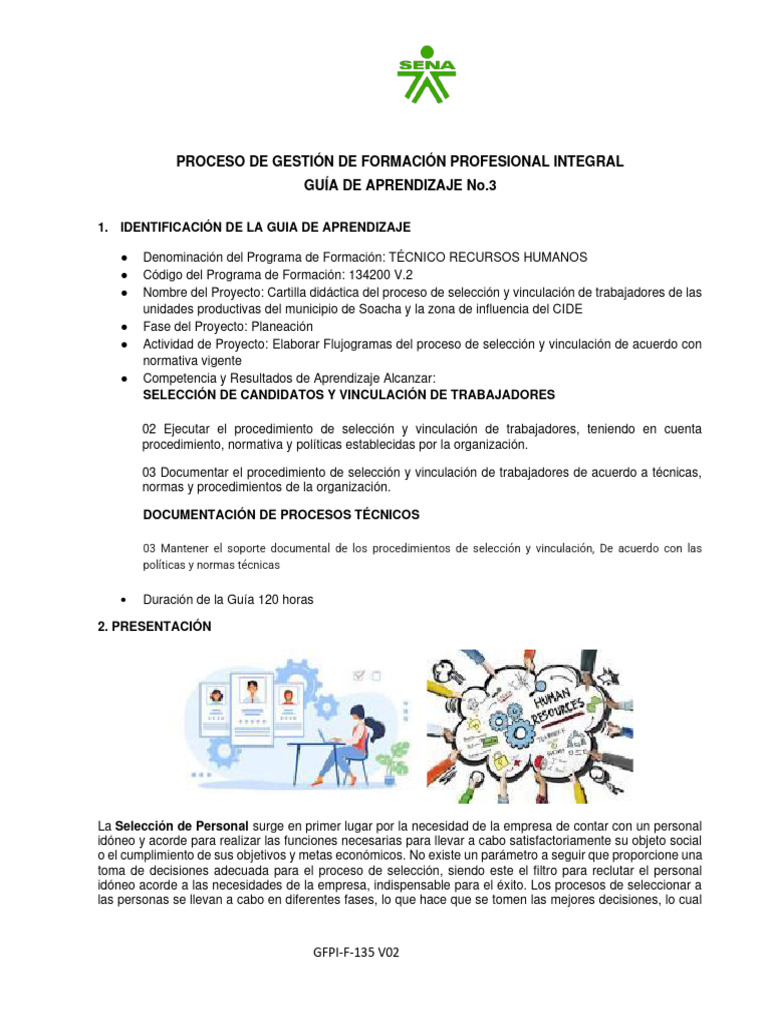 GFPI-F-135 Guía de Aprendizaje No.3 Fase Planeación | PDF | Gestión de recursos humanos | Documento