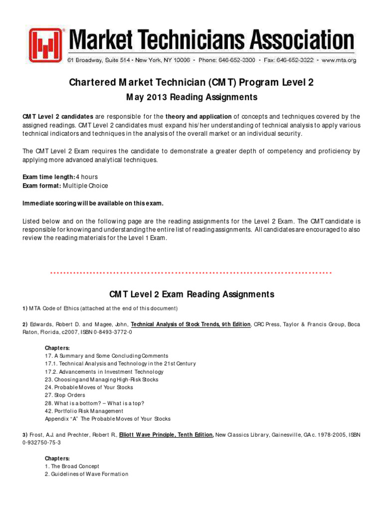 Chartered Market Technician CMT Program | PDF | Technical Analysis
