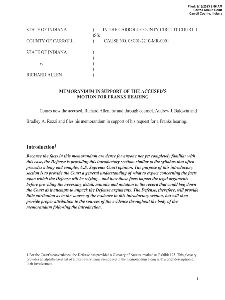 Richard Allen Brief - Things To Know Section | PDF