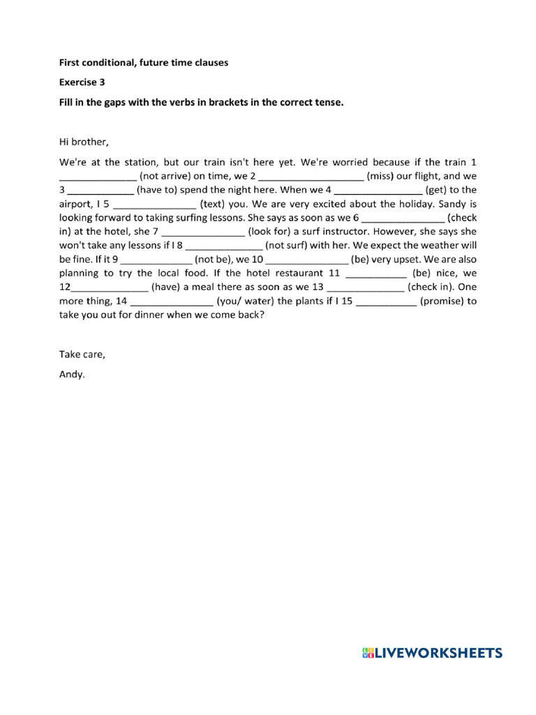 First Conditional Exercise 2. | PDF