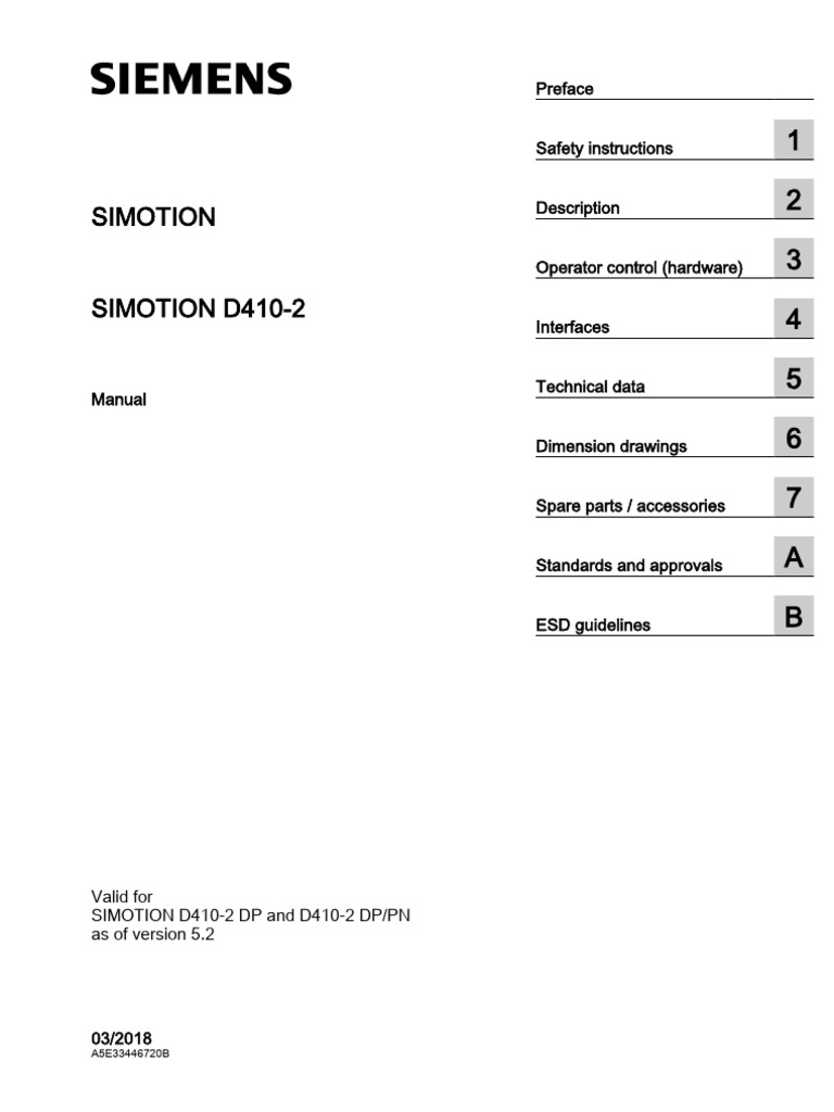 SIMOTION D410-2 Manual | PDF | Electrostatic Discharge | Computer Security