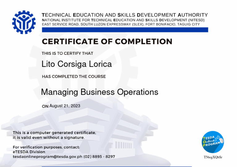 Certificate Of Completion 3 Pdf