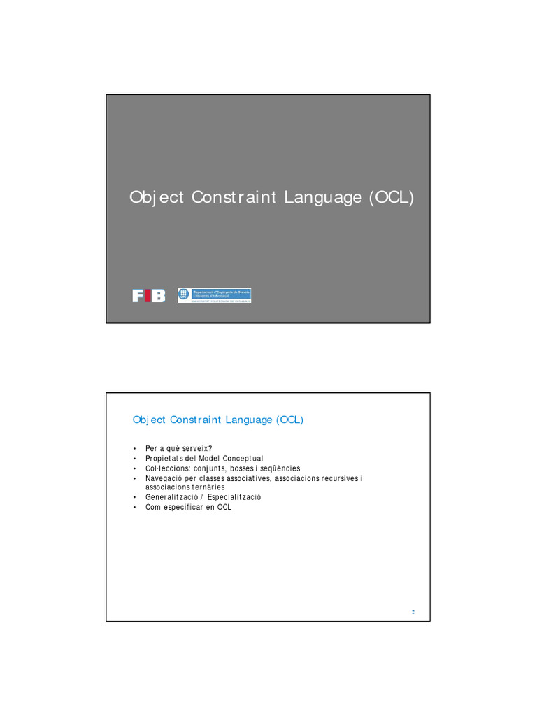 4bis. Object Constraint Language | PDF