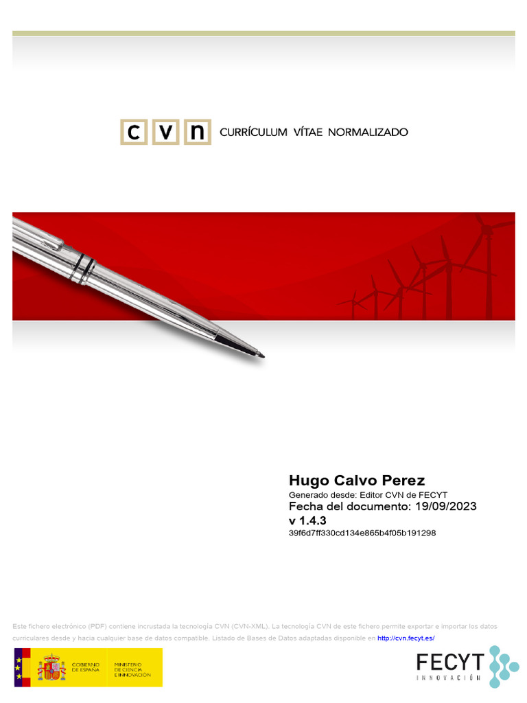 Curriculum vitae CVN Hugo Calvo Pérez | PDF | Universidad