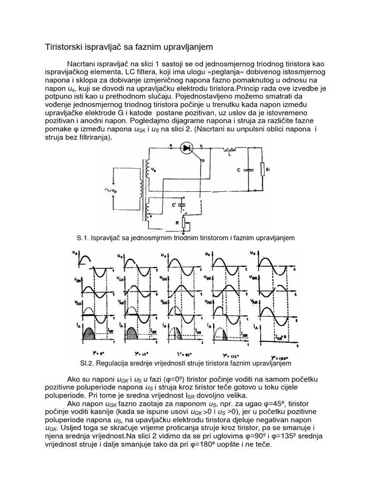 28.tiristorski Ispravljač Sa Faznim Upravljanjem | PDF
