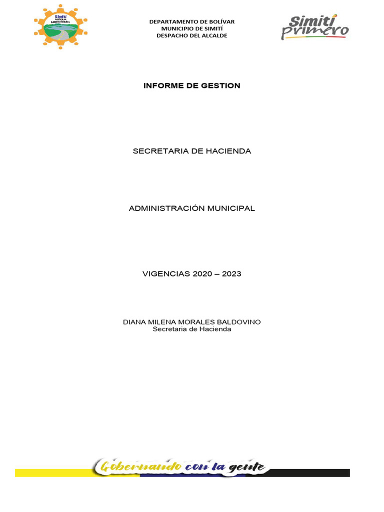 Plantilla - Informe de Gestion 2020-2023 | PDF | Alcalde | Economias