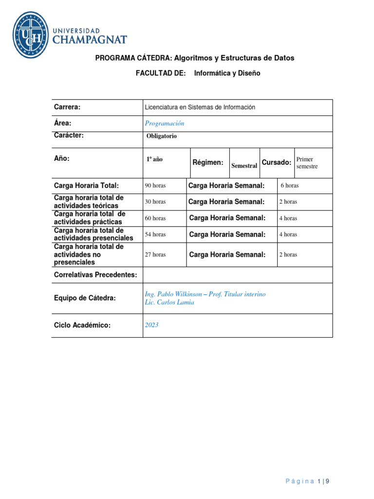 Programa Algoritmos Y Estructuras De Datos Pdf Lenguaje De Programación Algoritmos